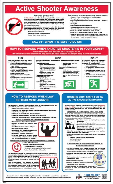 Active Shooter Response Poster | All In One Poster Company