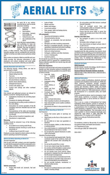Aerial Lift | OSHA Safety Poster for Workplace
