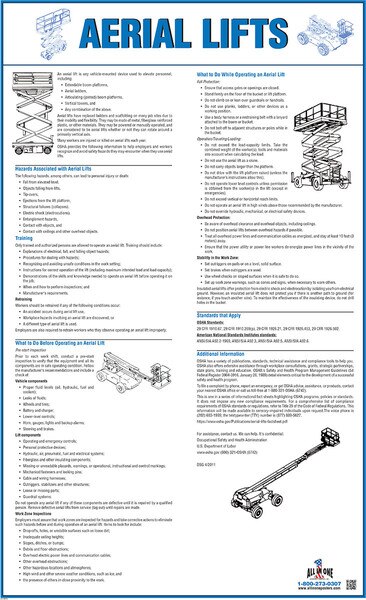 Aerial Lift | OSHA Safety Poster for Workplace
