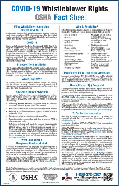 COVID Whistleblower Poster | Safety Awareness Poster for Workplace