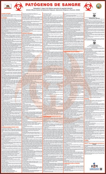 California Bloodborne Pathogens Poster | All In One Poster Company