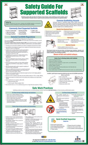 California Scaffold Safety Awareness Poster | CAL-OSHA Safety Poster ...