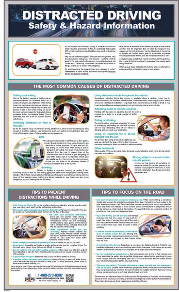Distracted Driving Safety Poster | OSHA Safety Poster for Workplace