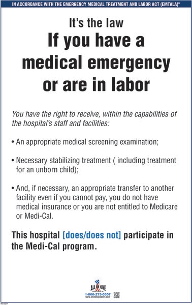 Emergency Medical Treatment and Labor Act Medi-Cal | Additional Federal ...