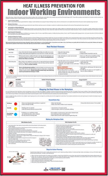 Federal Indoor Heat Illness Protection Poster | OSHA Safety Poster for ...