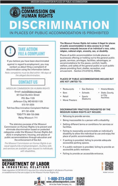 Missouri Discrimination Notice | Workplace Poster | Additional State ...
