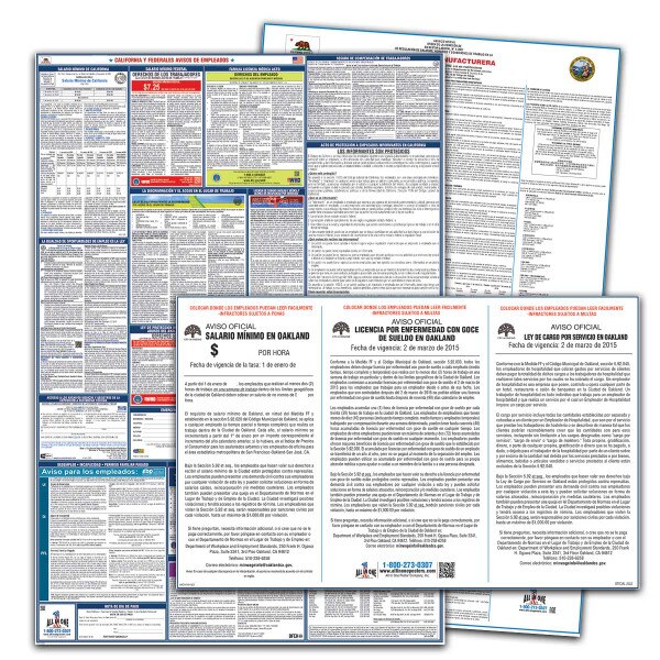 2026 Oakland Package | California & Federal Poster with IWC Wage Order ...