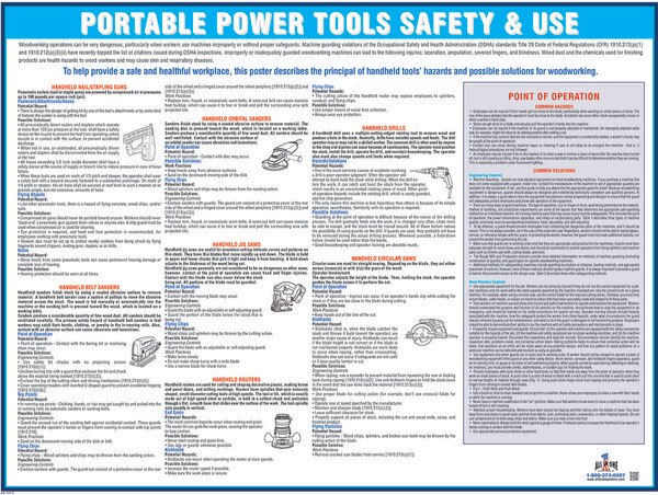 Portable Power Tools Safety and Use | OSHA Safety Poster for Workplace