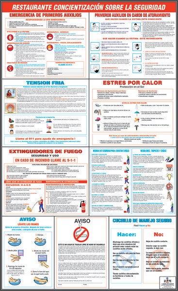 Restaurant Safety Awareness | OSHA Safety Poster for Workplace