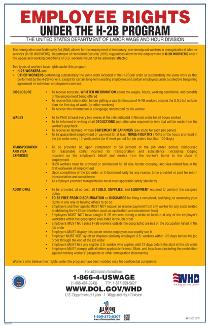 Federal H-2B | Additional Federal Posting Labor Law Poster Requirement ...